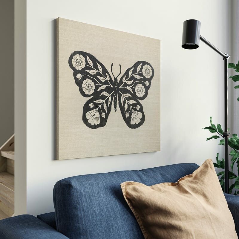 Картина IKEA GR NMES, бабочка, 56x56 см