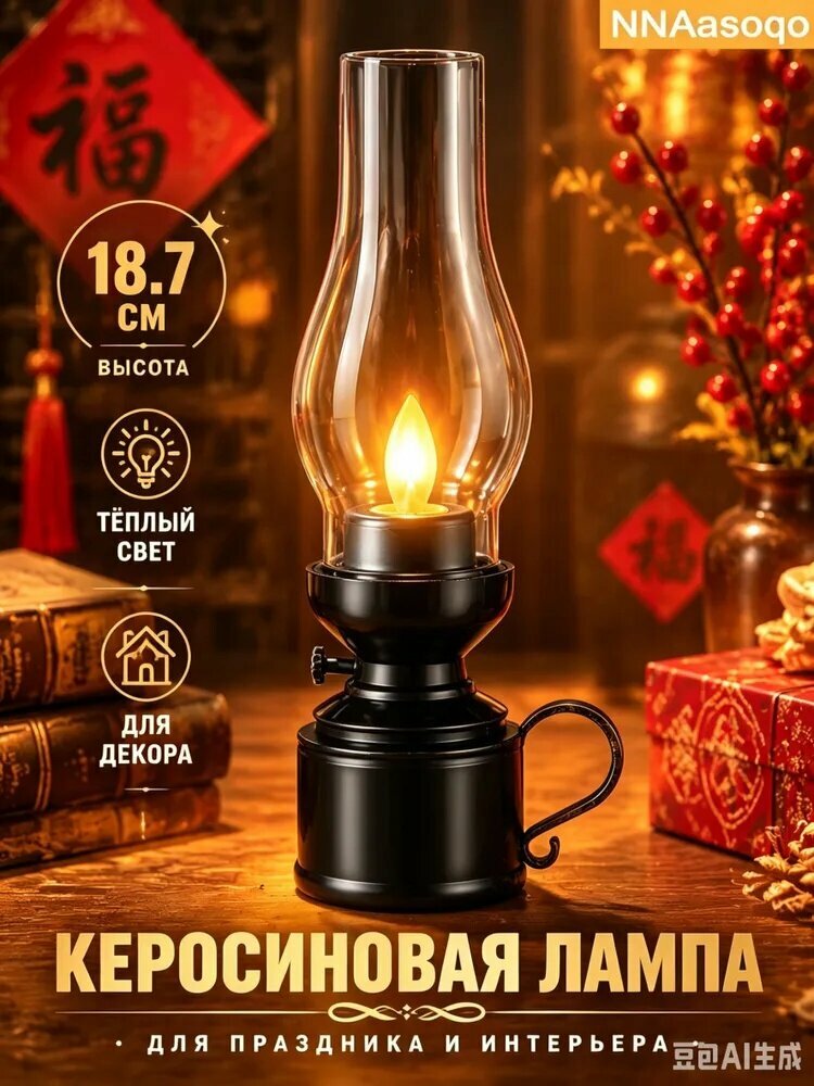 Ретро-электронная керосиновая лампа