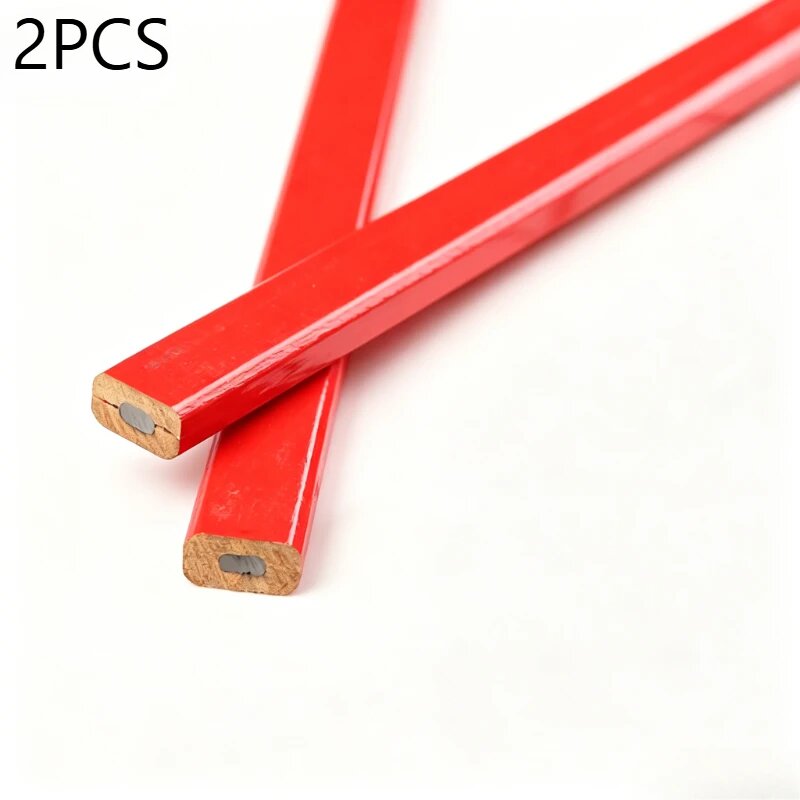 Строительные карандаши 2/10 шт, деревянные, красные 2PCS