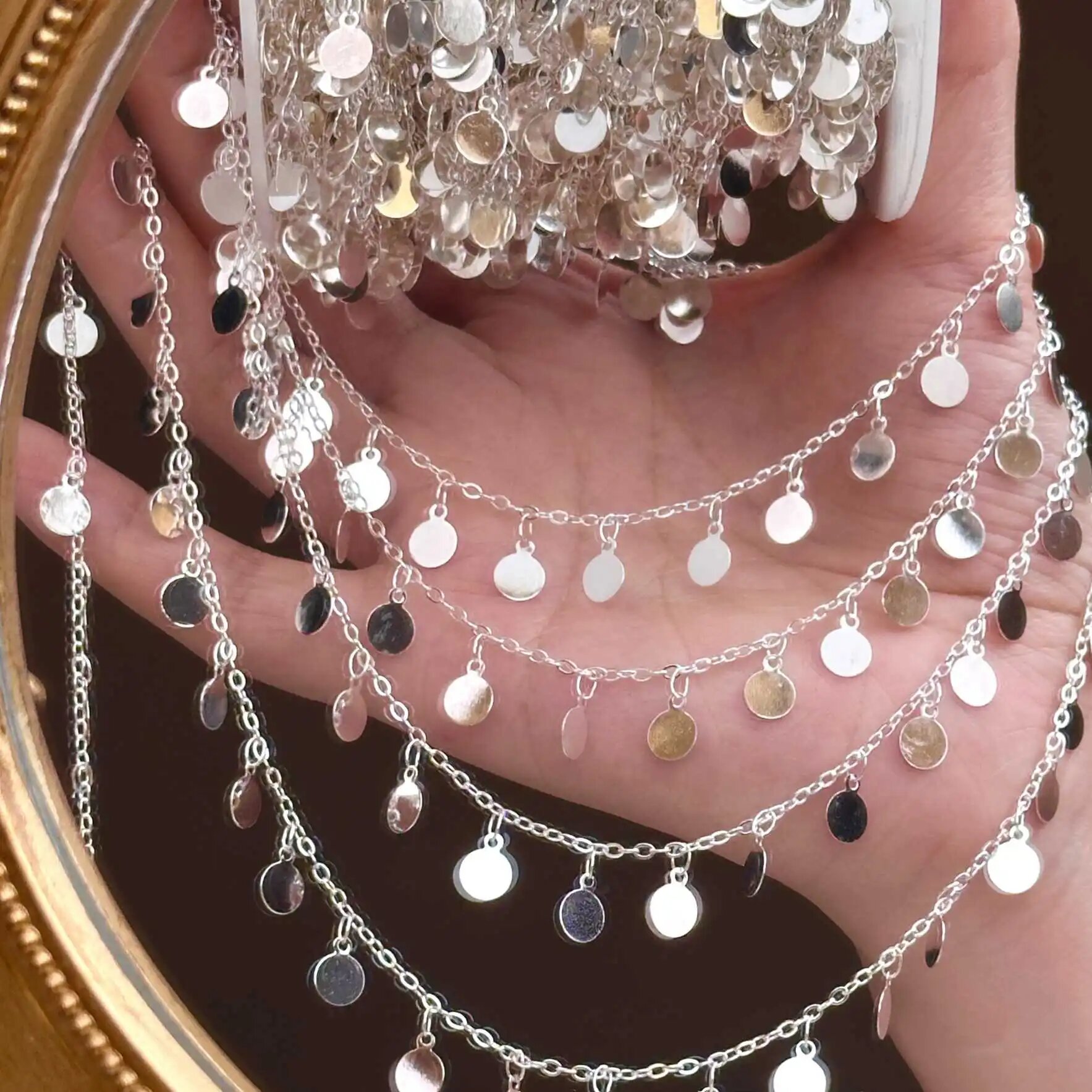 Цепочка ютопіе для рукоделия 0.5 meter, Серебряный, Silver Color