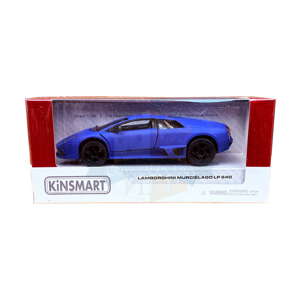 Машинка Kinsmart Lamborghini Murcielago LP 640, 1:36, синий, арт. КТ5317/2
