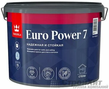 Краска интерьерная Tikkurila EURO 7 (база А) для стен и потолков, 2.7 л