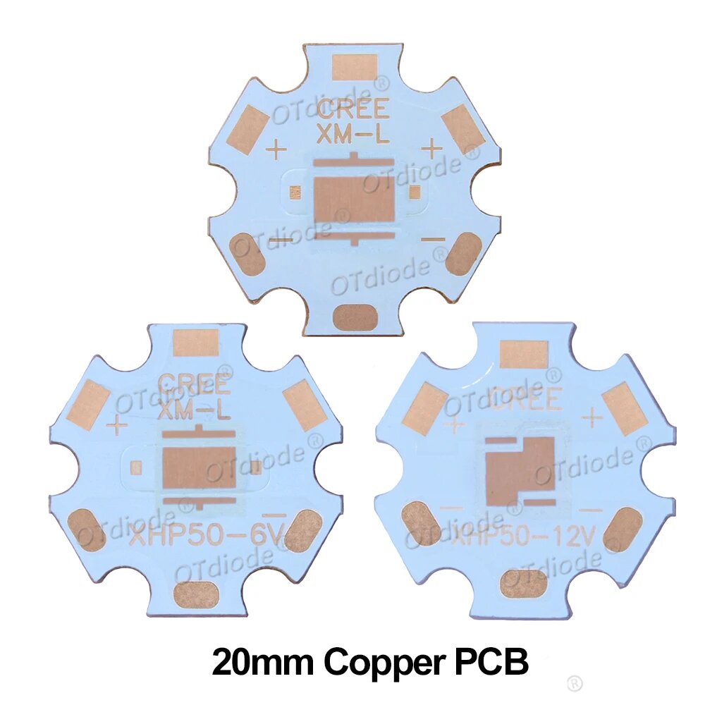 OTdiode XHP50 LED, 6V, 20mm, Голубой