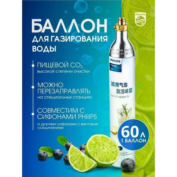 Сифон для газирования воды Philips Баллон Philips CO2 к сифону для газирования