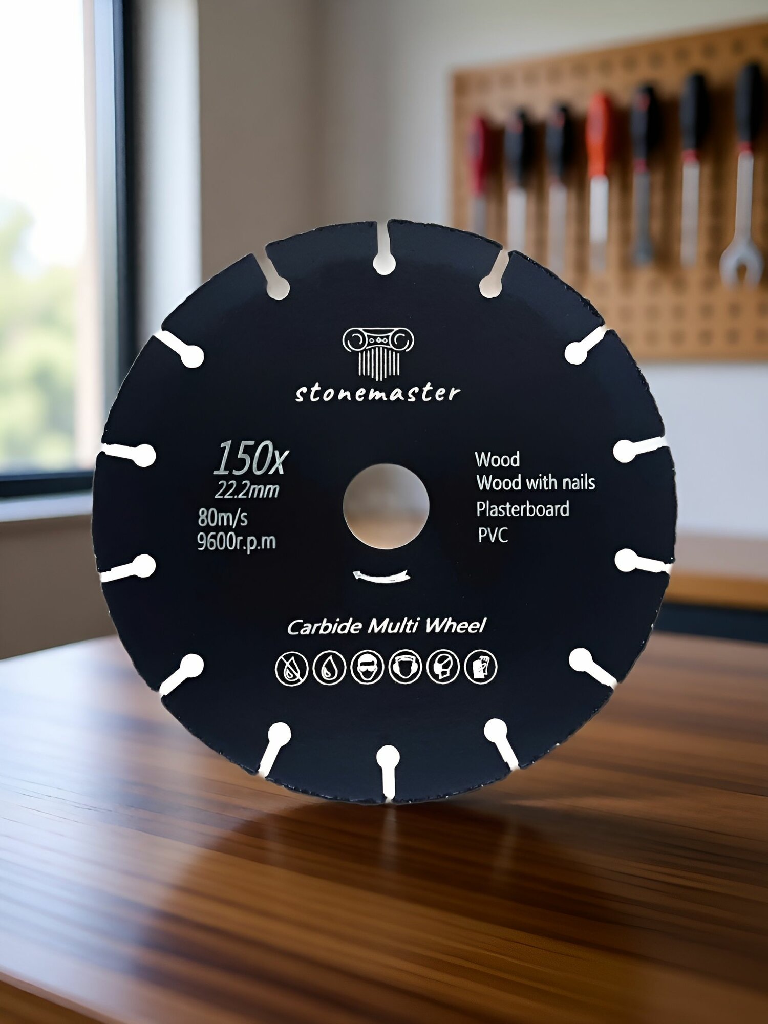 Диск алмазный сегмент. STONEMASTER по дереву/гипсокартону/ПВХ 150/2.0/1.5/22.23 DRY/WET