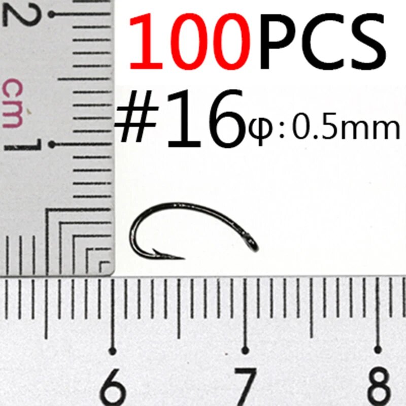 Рыболовные крючки #16, 100PCS, 0.5mm