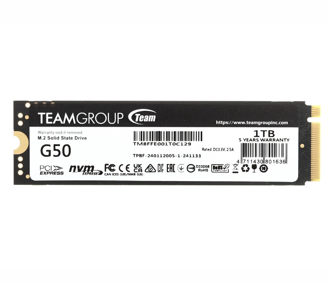 1000 ГБ M.2 NVMe накопитель TEAMGROUP T-FORCE G50