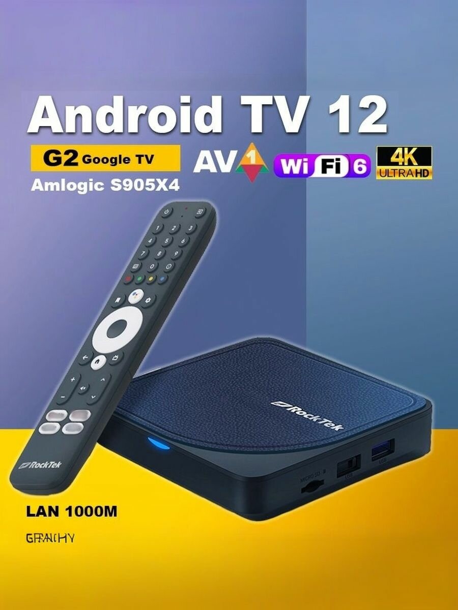 Сертифицированная приставка RT - G2 Amlogic S905X4 - K Android 12 Duby 4K HD tv box