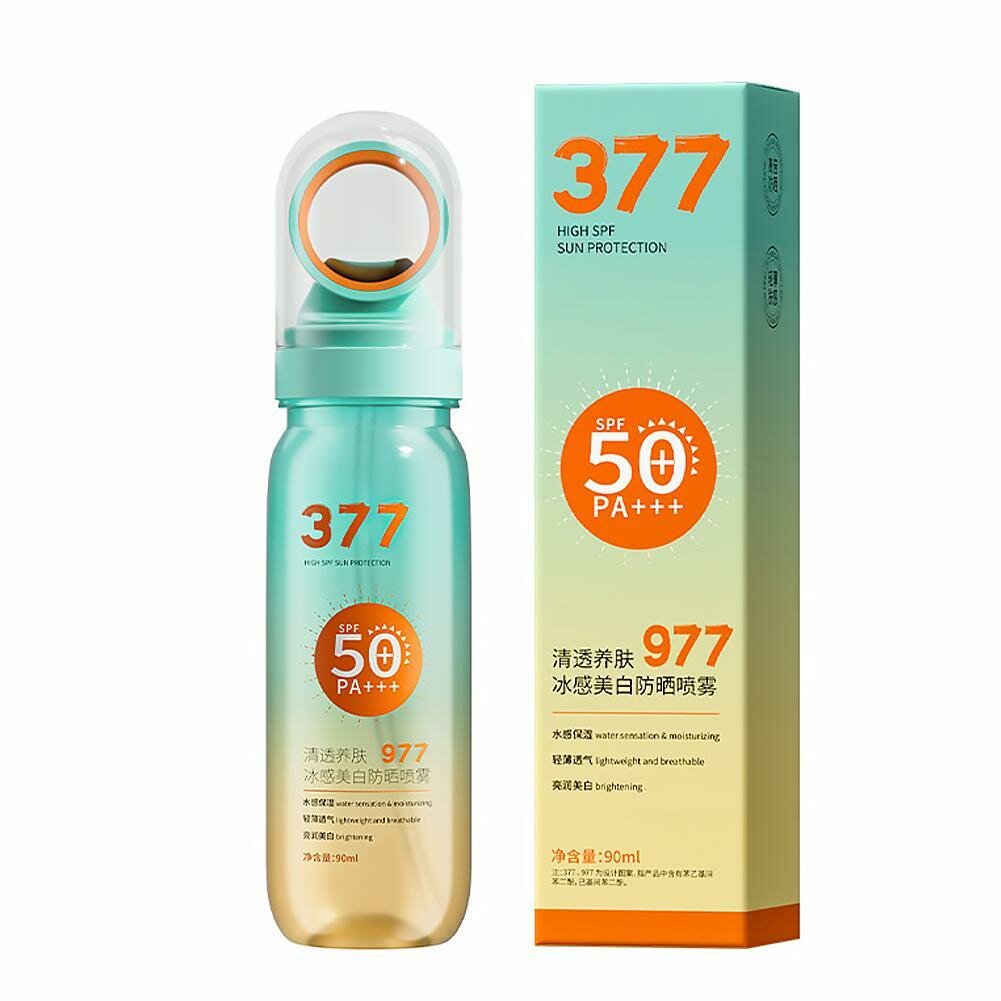 377 Осветляющий солнцезащитный спрей SPF50 PA+++, 90мл, для лица и тела, увлажняющий солнцезащитный спрей для всех типов кожи