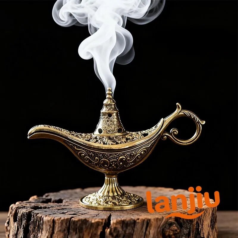 Курильница лампа Аладдина Аромалампа для дома и офиса, металла,9x3.2x6 см