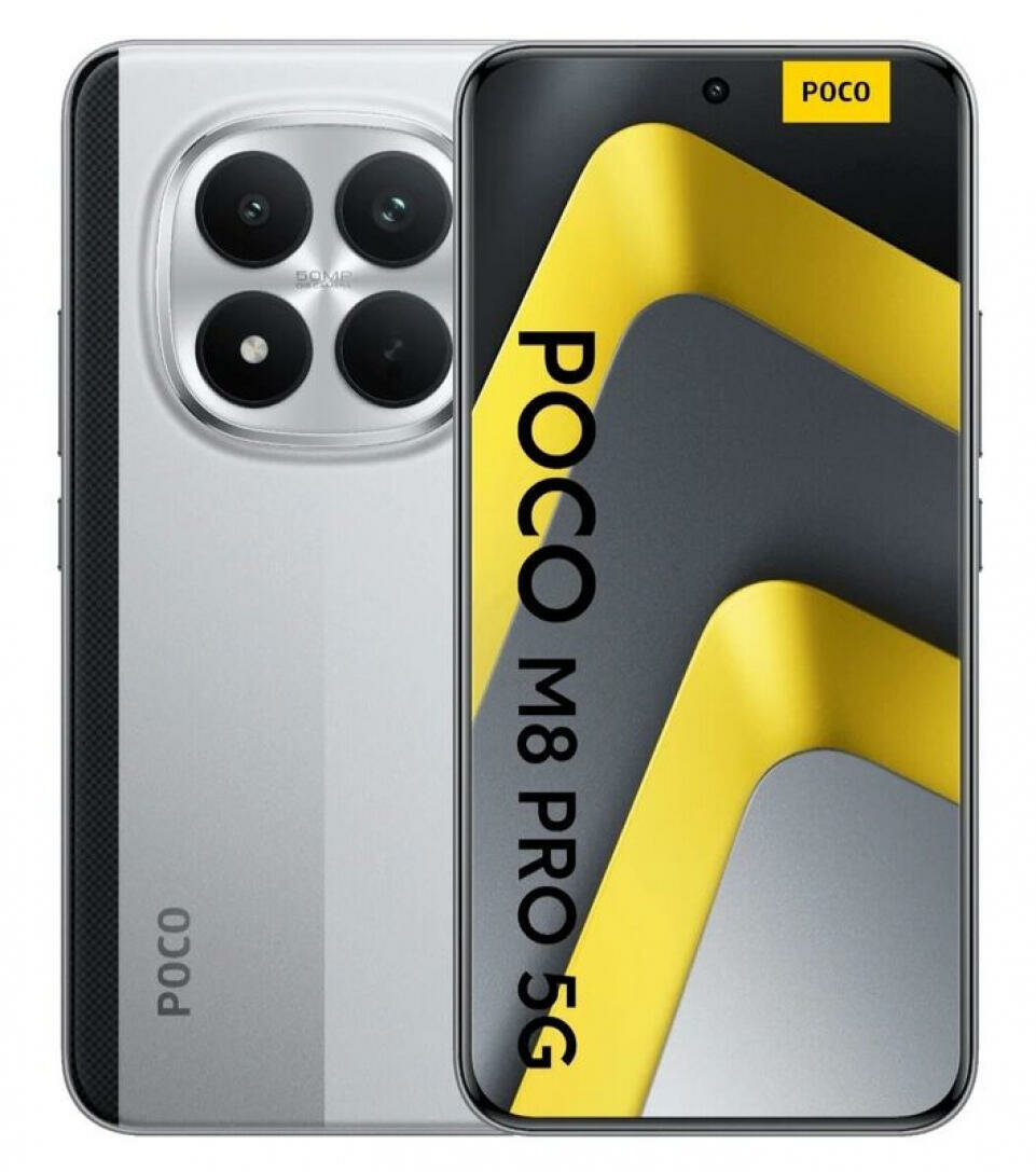 Смартфон Xiaomi Poco M8 Pro 5G, AMOLED, 8/256Gb, Dual nano SIM, Silver (Серебристый)