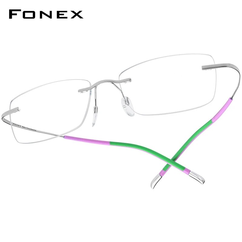FONEX титановые очки без оправы Silver C4