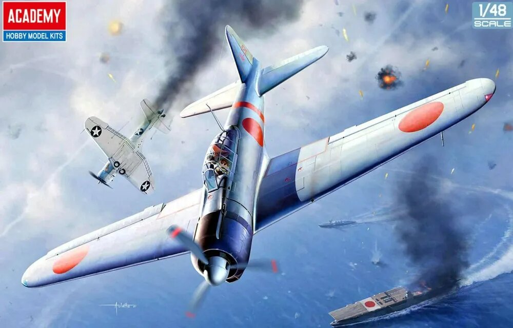 Academy Hobby 12352 1/48 A6M2b Zero Fighter 21 Битва за Мидвей Модель сборки самолёта