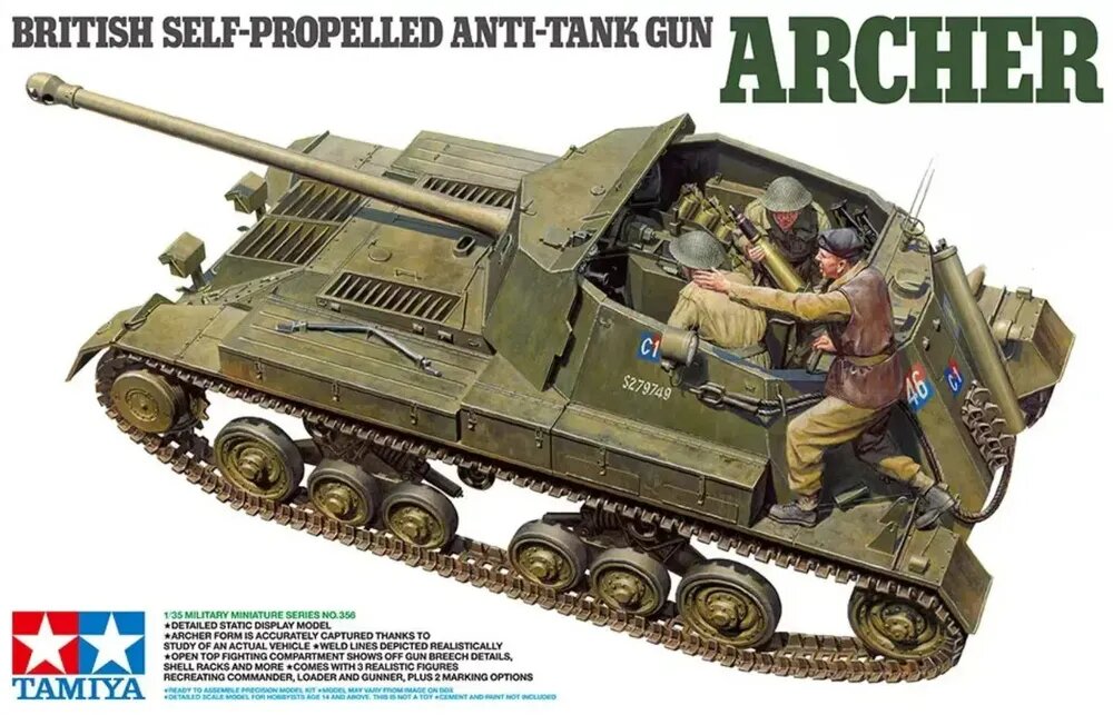 Tamiya 35356 1/35 Британский самоходный противотанковый артиллерийский стрелок (пластиковая модель)