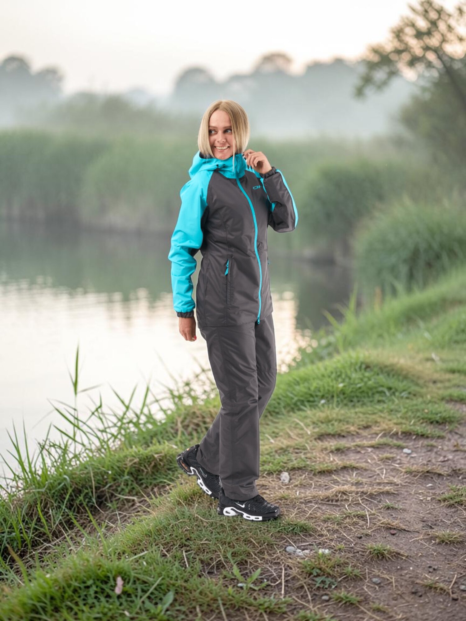 Комплект верхней одежды Мембранный костюм Dragonfly ACTIVE 2.0 Woman Graphite - Blue 2024