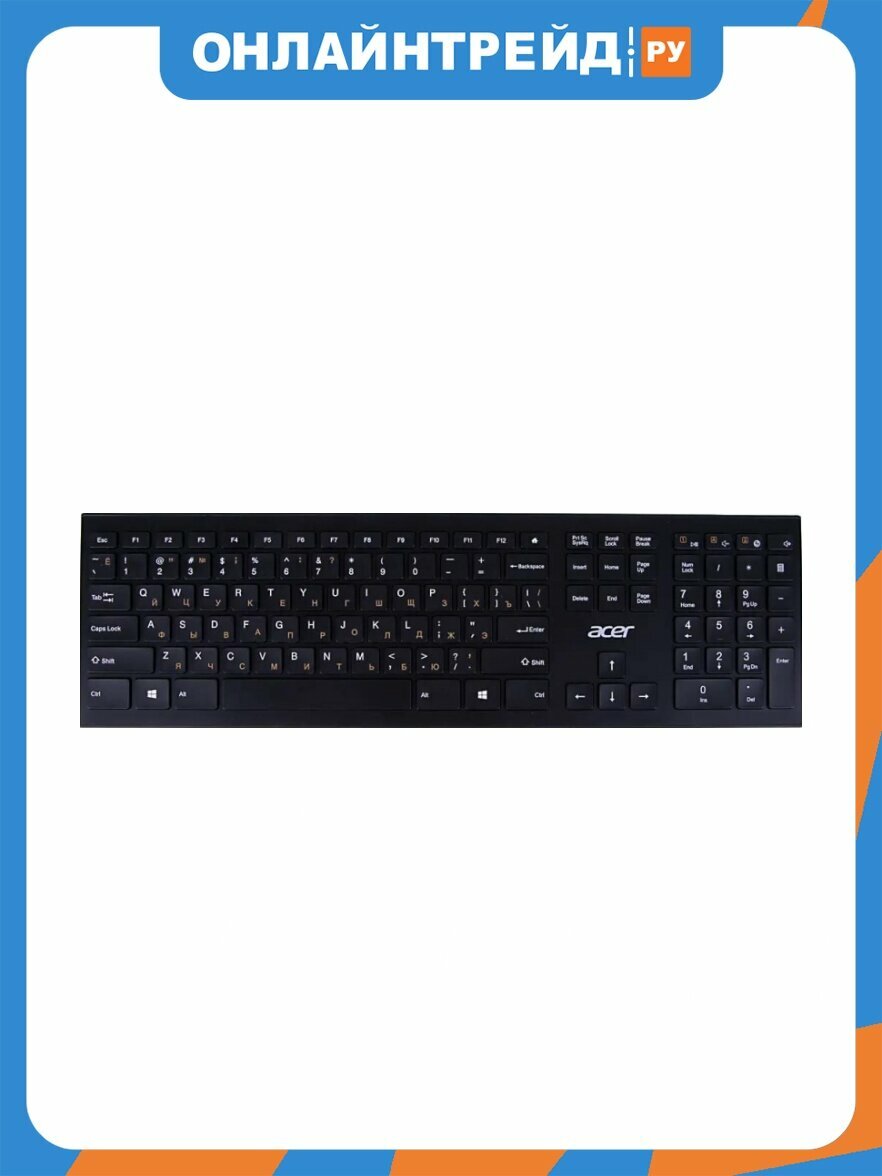 Клавиатура Acer OKR010 USB беспроводная slim черный