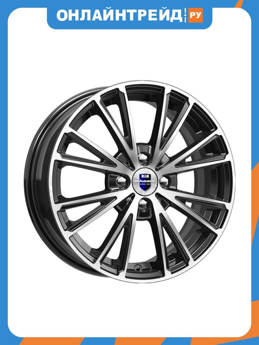 Диск K&k Меандр 6x15/4x98 D58.5 ET35 алмаз чёрный
