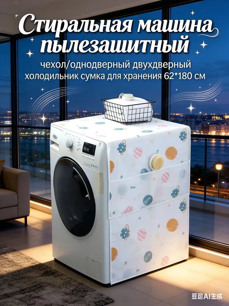 Пылезащитный чехол для стиральной машины/однодверного холодильника, сумка для хранения 62*180 см 1 шт