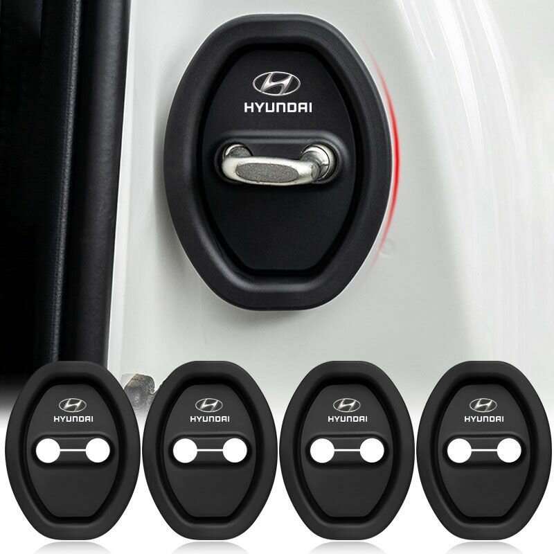 4 шт Hyundai (Хёндай) черн силиконовый предохранитель двери автомобиля крышка силиконовая крышка дверной предохранитель