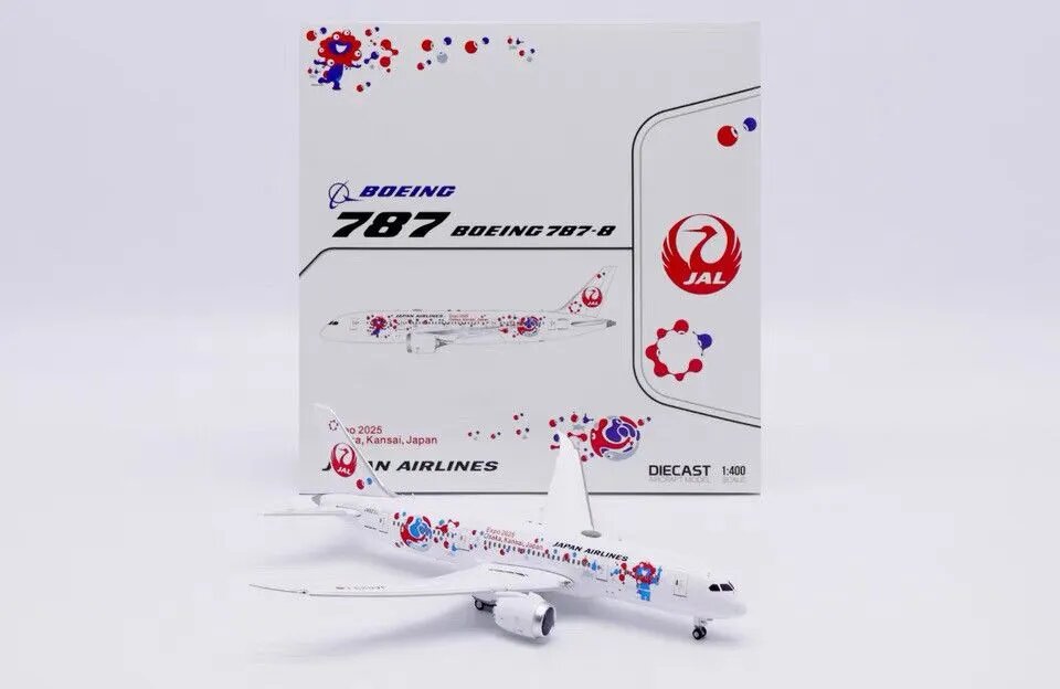 Модель самолета JC Wings 1:400 Boeing 787-8 Japan Airlines (JAL) JA823J, специальная ливрея Экспо-2025 Осака