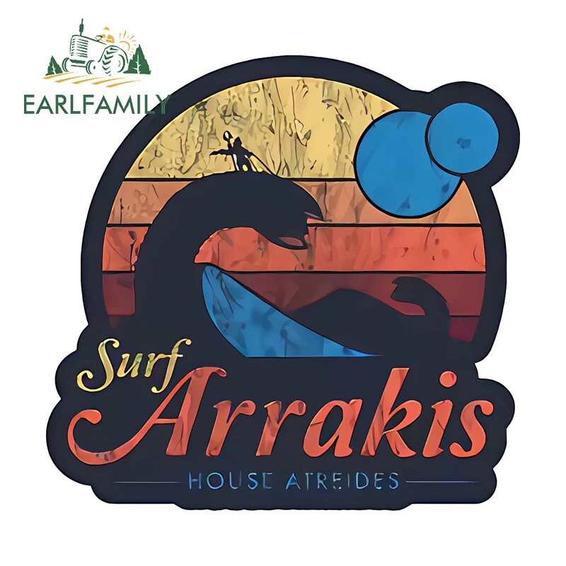 EARLFAMILY Arrakis Vintage Surf Dune Stickers: Забавные наклейки для бампера, багажника, 13cm