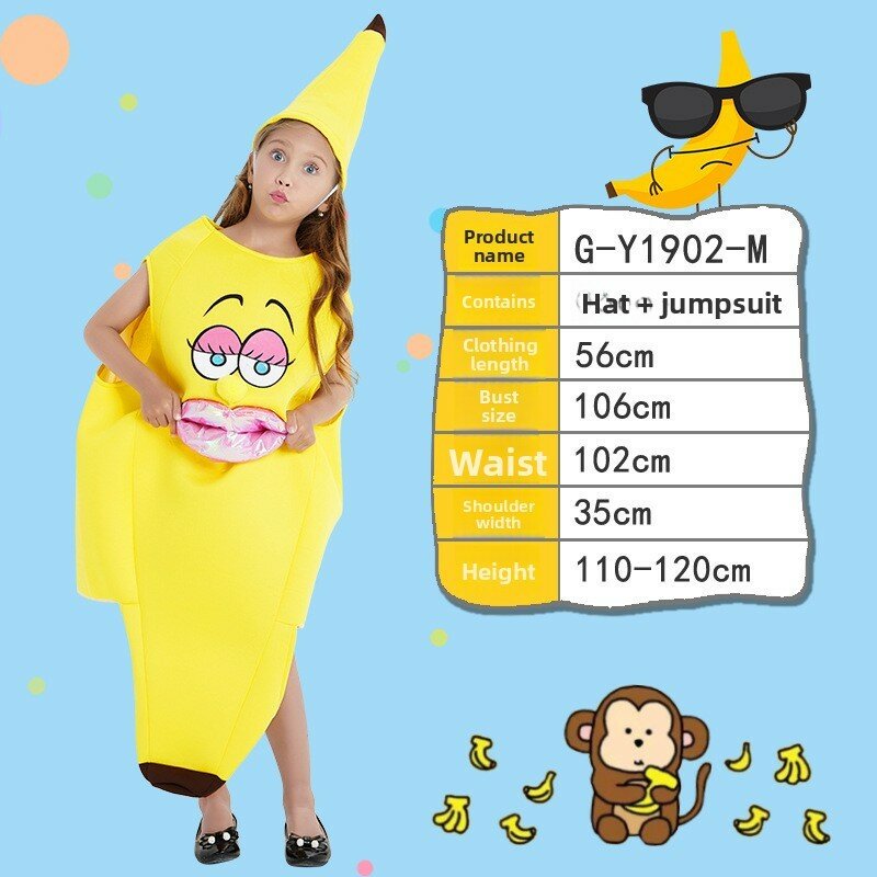 Fantasy theme banana dress for adult party occasions girl m