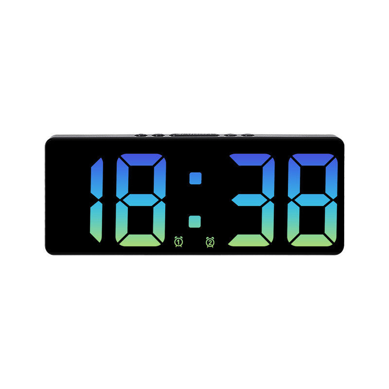 Slepoy led tsifrovye budilniki s kalendarem i thermometerom dlya gostinoy model blue