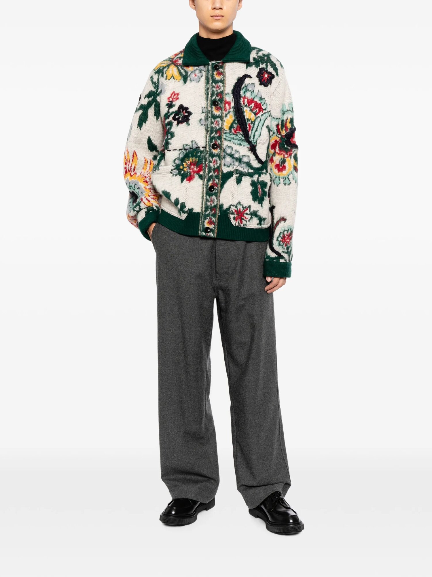 Кардиган Sacai Wool jacquarded cardigan, размер 46 — фото 1