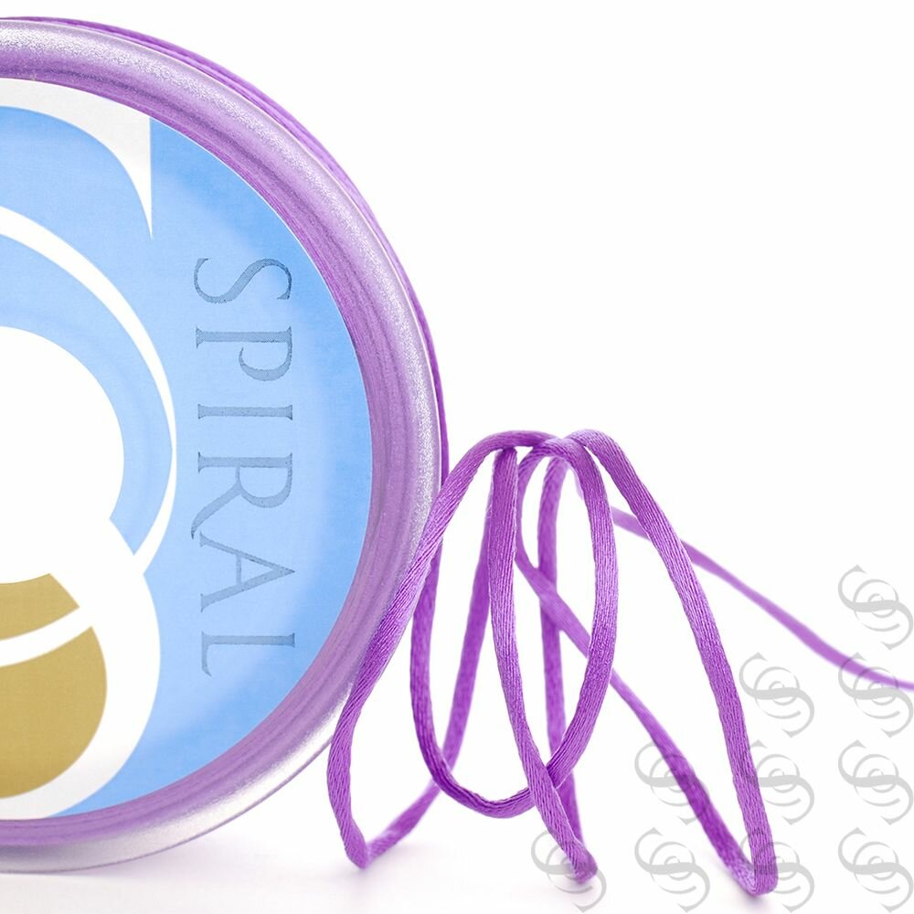 Шнур SAFISA "Spiral", атласный, 2 мм, 25 м, цвет 39, Фиолетовый