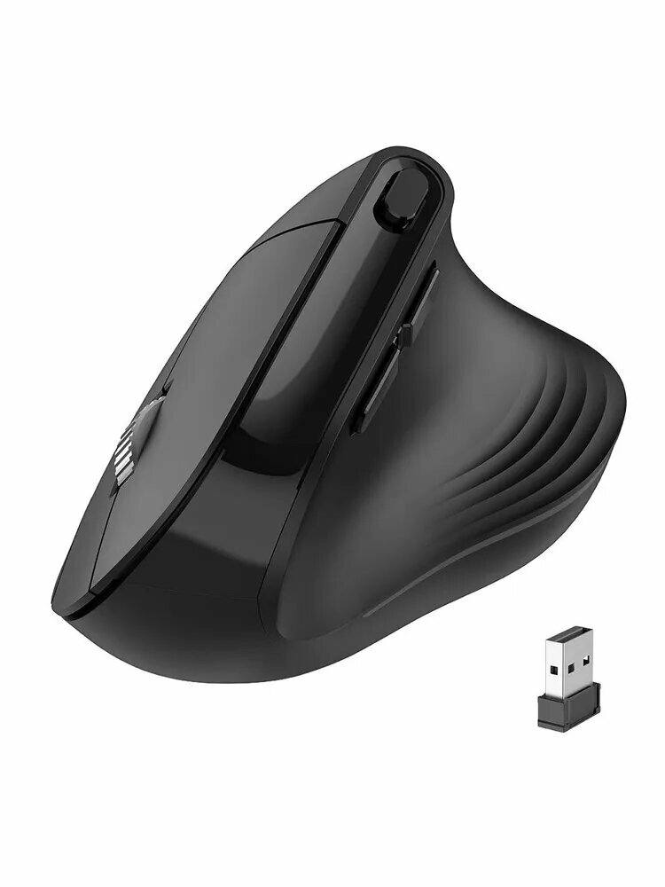 Вертикальная мышь беспроводная PINKCAT LED Wireless Vertical Mouse (M012) Black