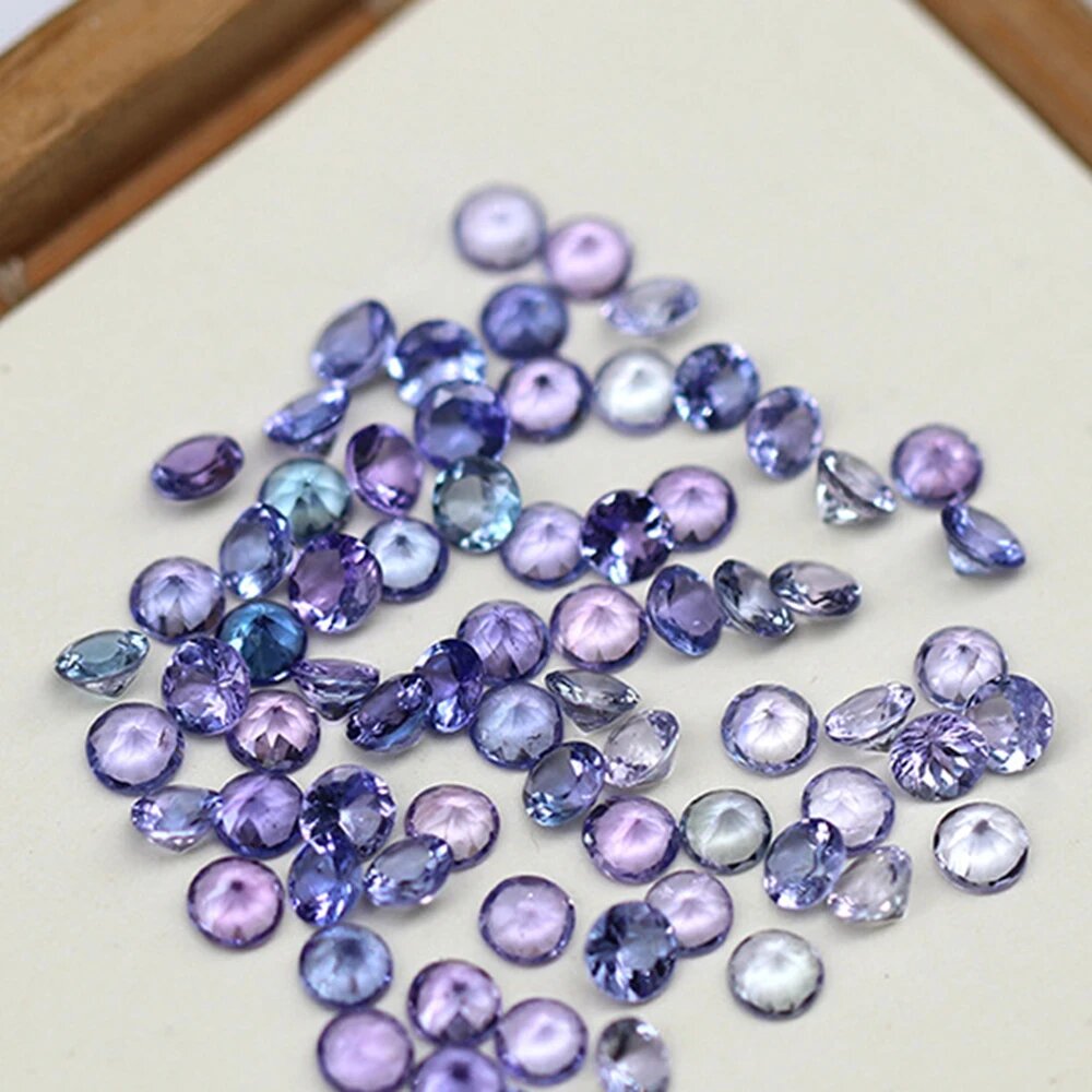Натуральный танзанит круглый бусины 10 шт