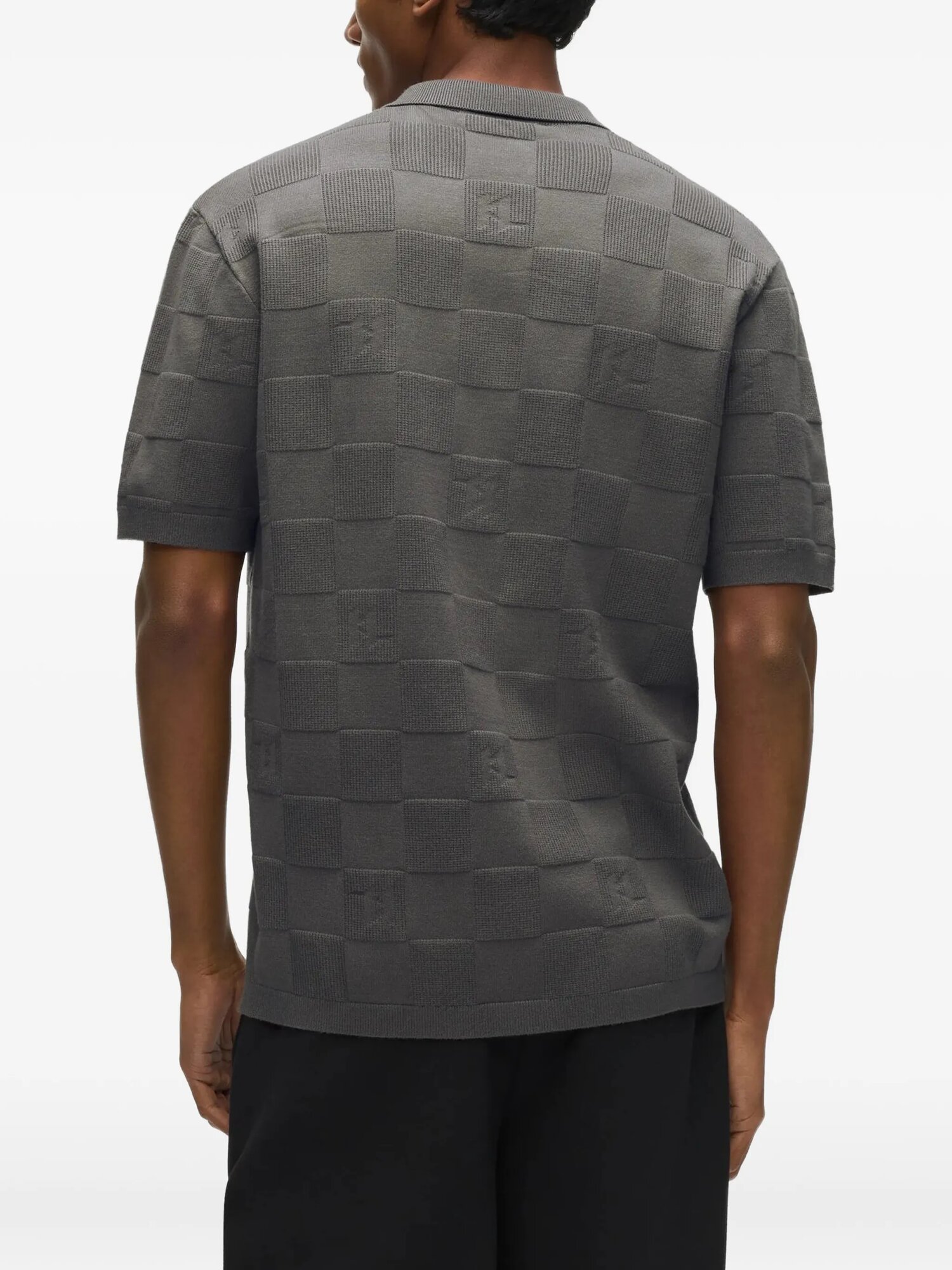 Рубашка Karl Lagerfeld Monogram checked polo shirt, размер 44 — фото 1