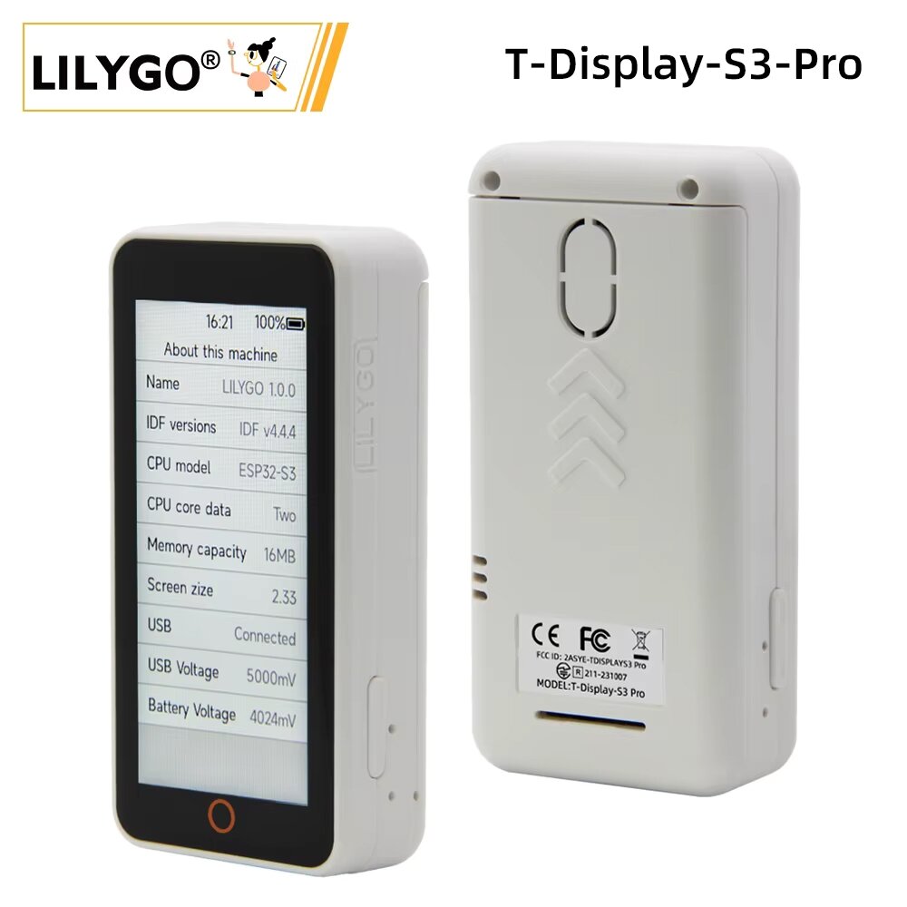 LILYGO T-Display-S3 Pro 2.33" IPS LCD LVGL HMI Дисплей сенсор с камерой