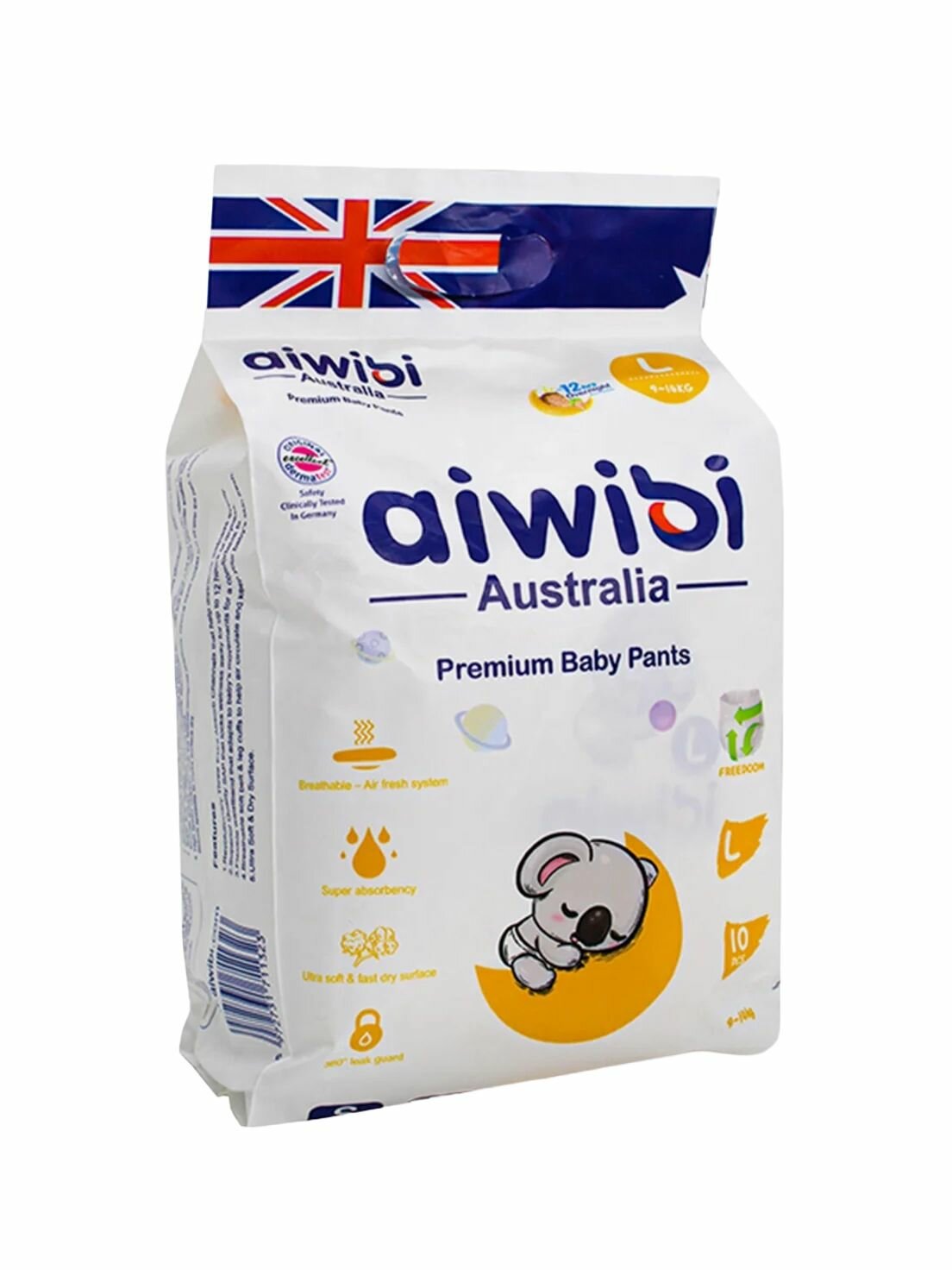 Трусики-подгузники 9-14кг Aiwibi Australia Premium L