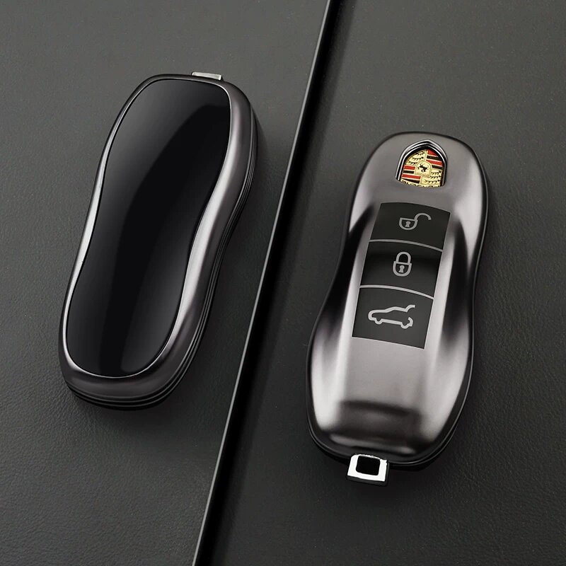 Чехол для ключа Porsche A-стиль, цвет пушечный, одинарный комплект для Cayenne Macan 911 Taycan аксессуары