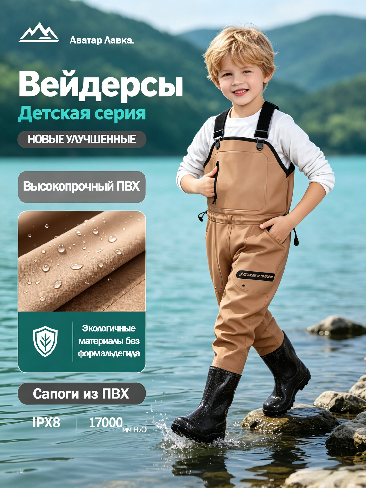 Вейдерсы Детские вейдерсы, комбинезоны для рыбалки (Ориентируйтесь на таблицу размеров) детские рыболовные комбинезоны вейдерсы для рыбалки