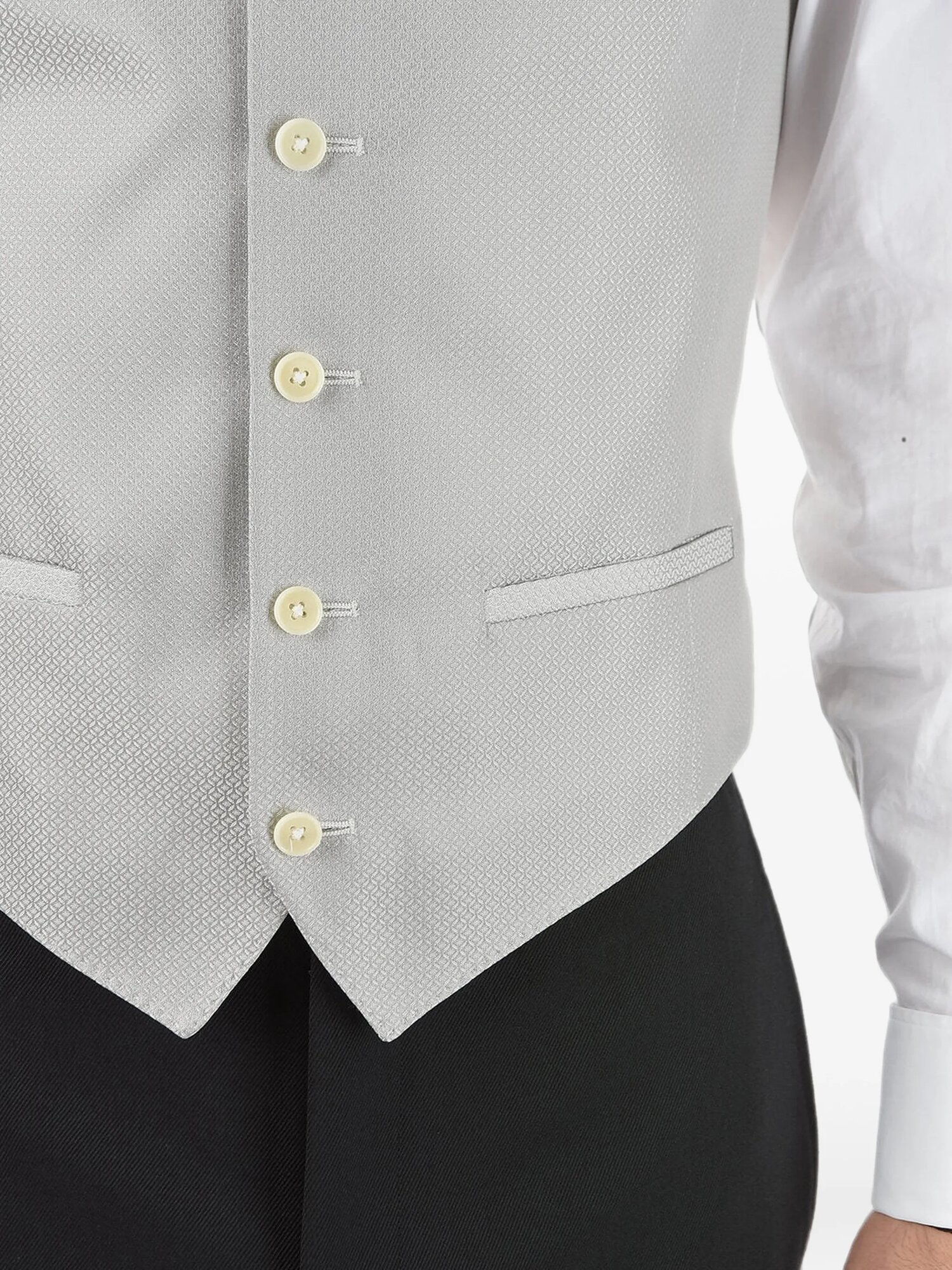 Пальто Corneliani Micro-pattern martingale waistcoat, размер 46, серебристый/красный — фото 1