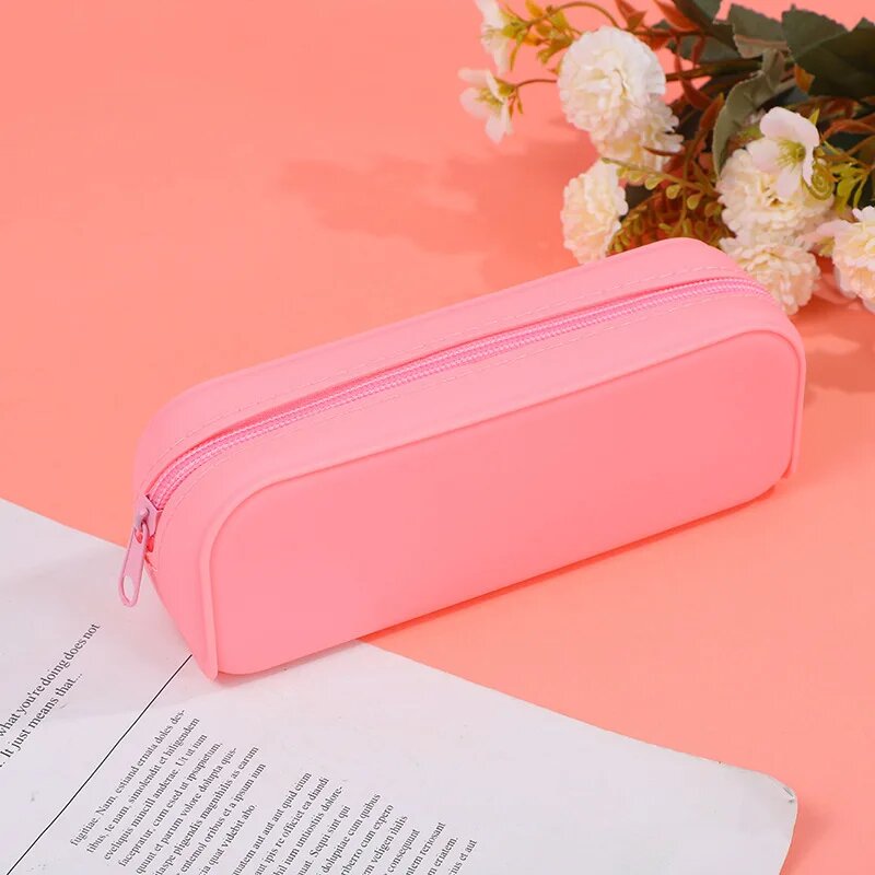 Силиконовый пенал для канцелярии Розовый, Pink