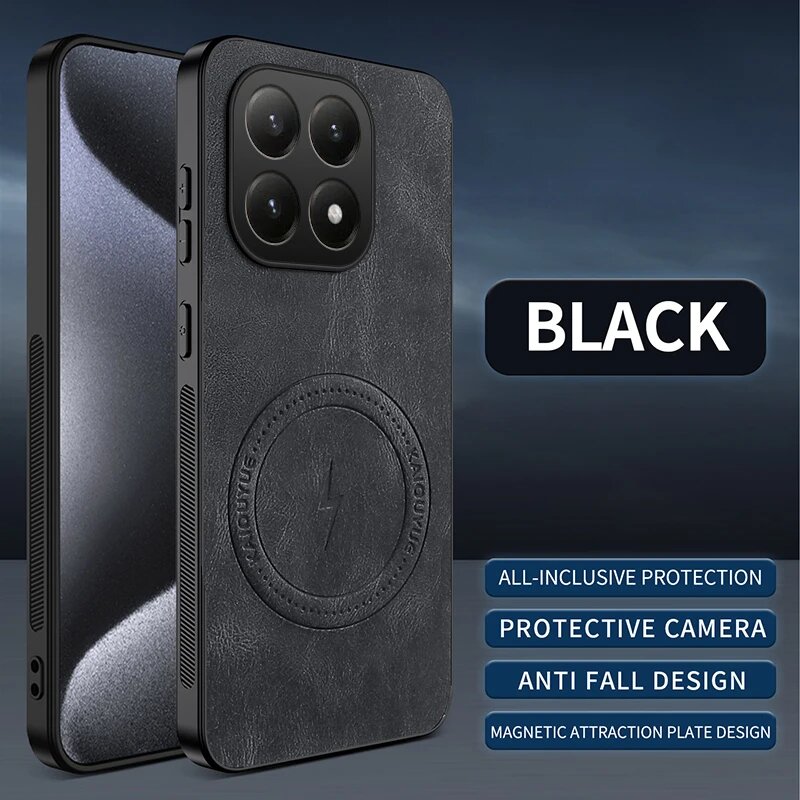 Новый кожаный чехол для Xiaomi Mi 15T, 14T Pro, Mi 17 Pro Max, 17 xiaomi 14T pro, Черный, Black