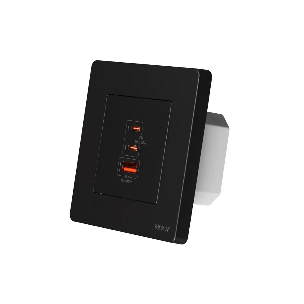 Стеновой разъем быстрой зарядки GaN 65W (много протоколов, безопасная защита)