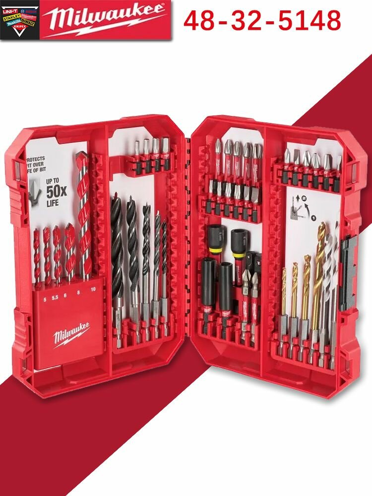 Milwaukee 48-32-5148 Набор ударных сверл и насадок SHOCKWAVE 46PC Аксессуары для инструментов