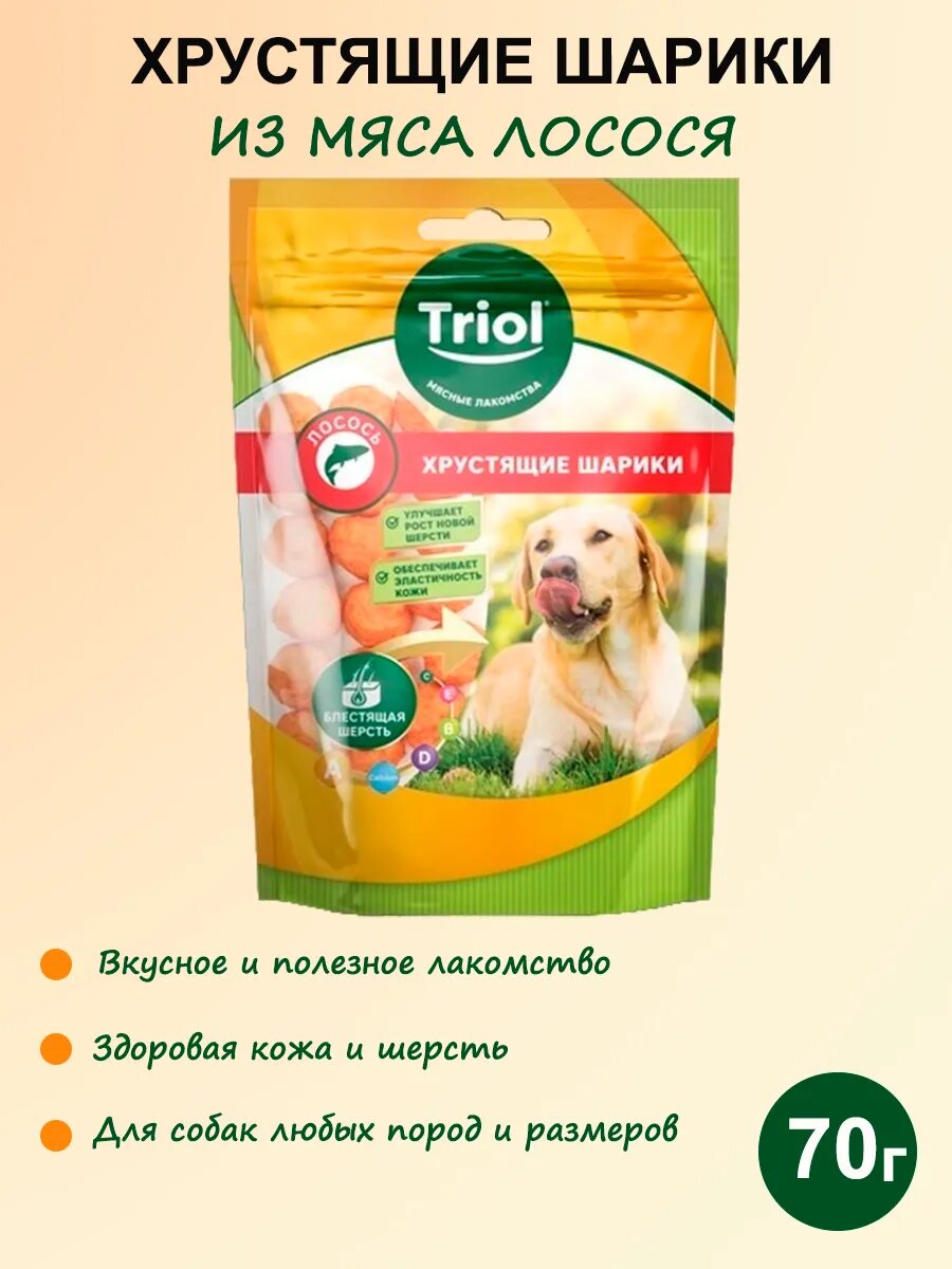 Лакомство для собак Хрустящие шарики из лосося