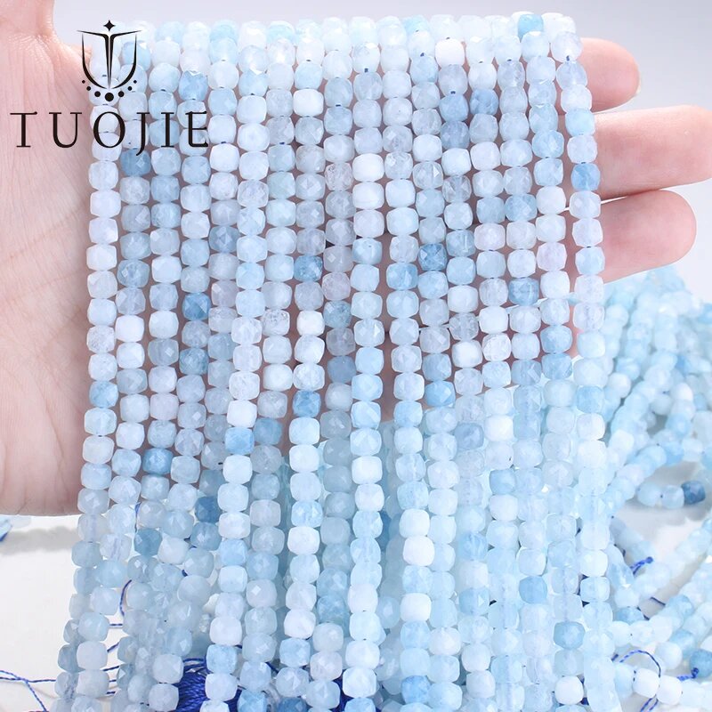 Бусины из родохрозита, флюорита, цитрина 4x4 мм 4x4mm(about 85pcs), 17Aquamarine level 1
