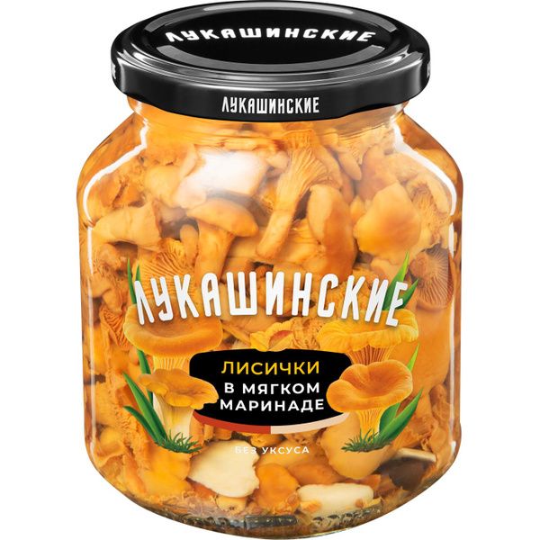 Лукашинские Грибы маринованные Лисички, 340 г