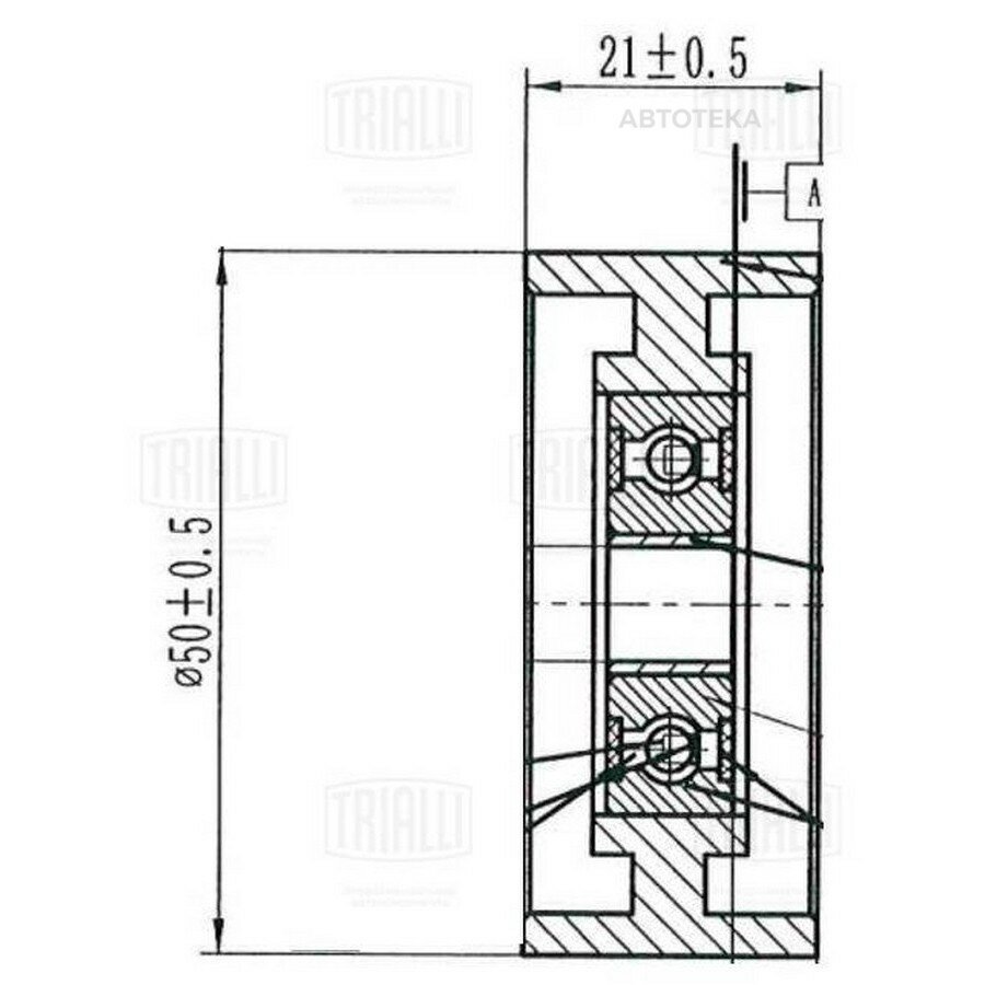 Ролик ремня ГРМ BMW 3 (E30) (82-)/5 (E34) (87-) 1.6I/1.8I (опор.) D50 TRIALLI CM6240