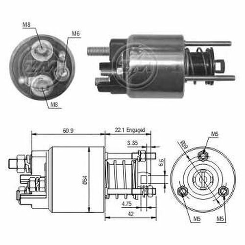Втягивающее реле стартера Era ZM395