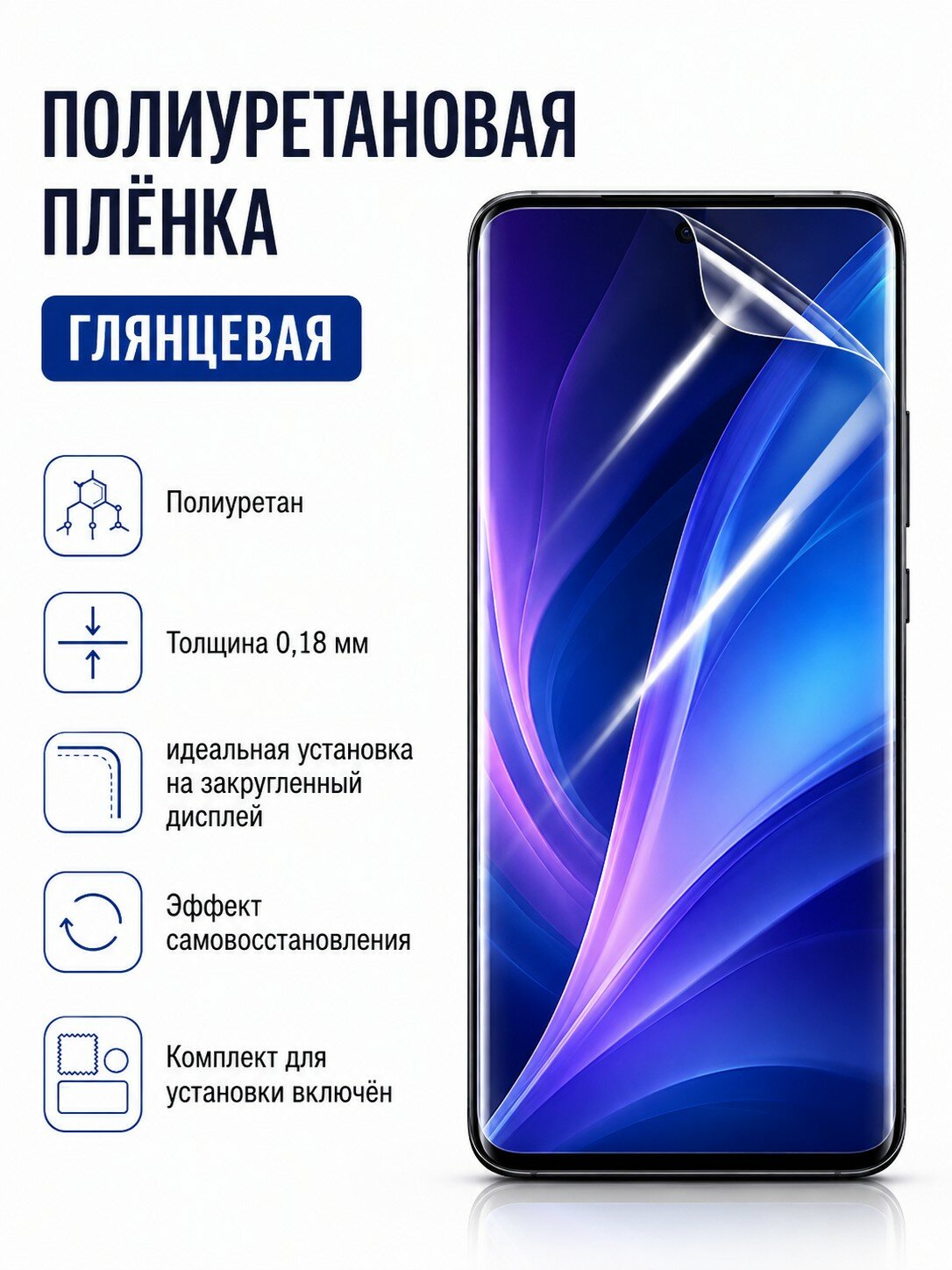 Полиуретановая защитная плёнка для Xiaomi 13T, глянцевая