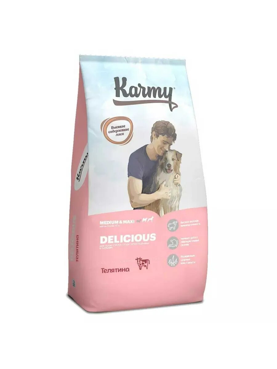 Корм для собак Delicious 14кг средних крупных пород Телятина