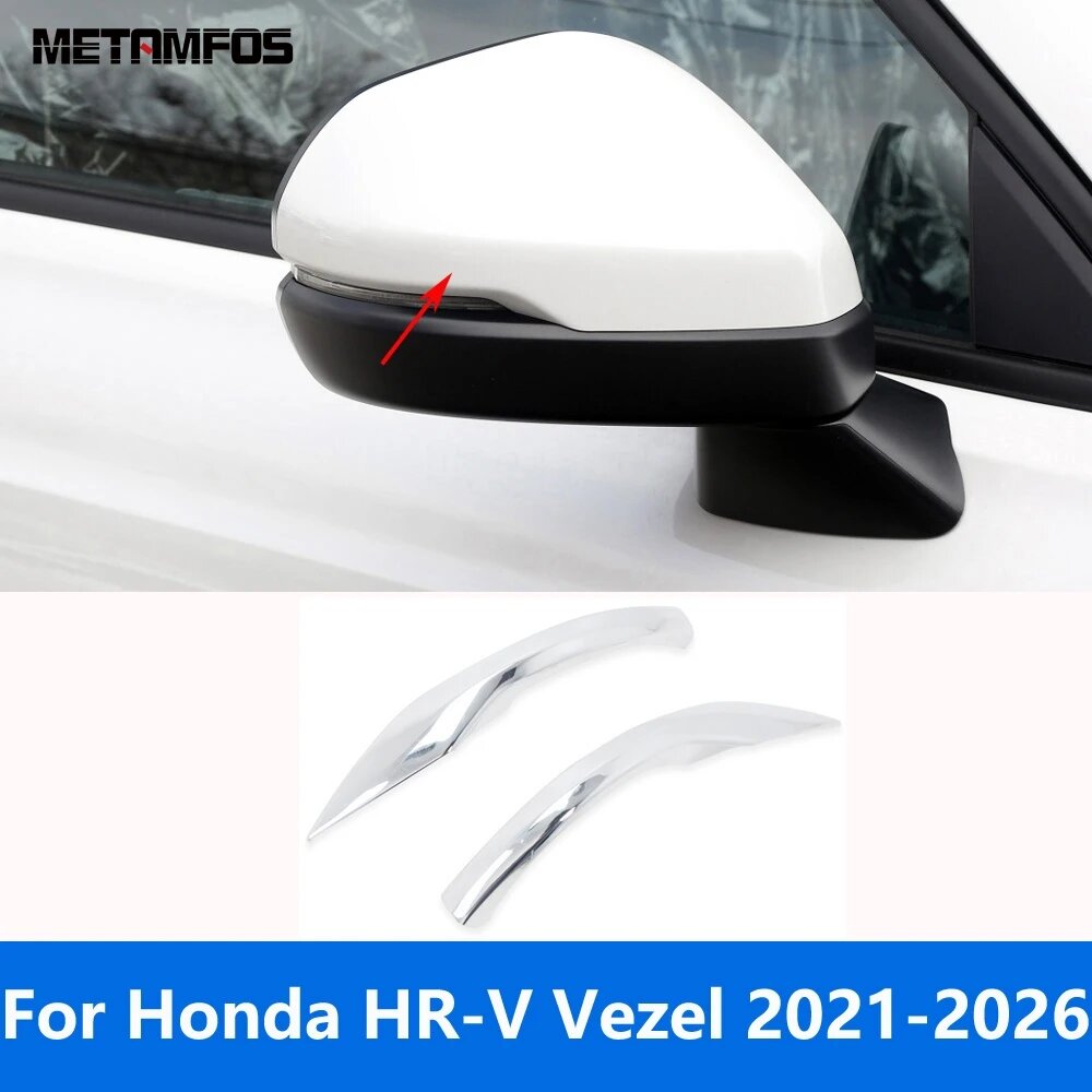 Накладка-молдинг на боковое зеркало заднего вида для Honda HR-V Vezel 2021-2024 2025 2026, хромированные аксессуары для стайлинга автомобиля