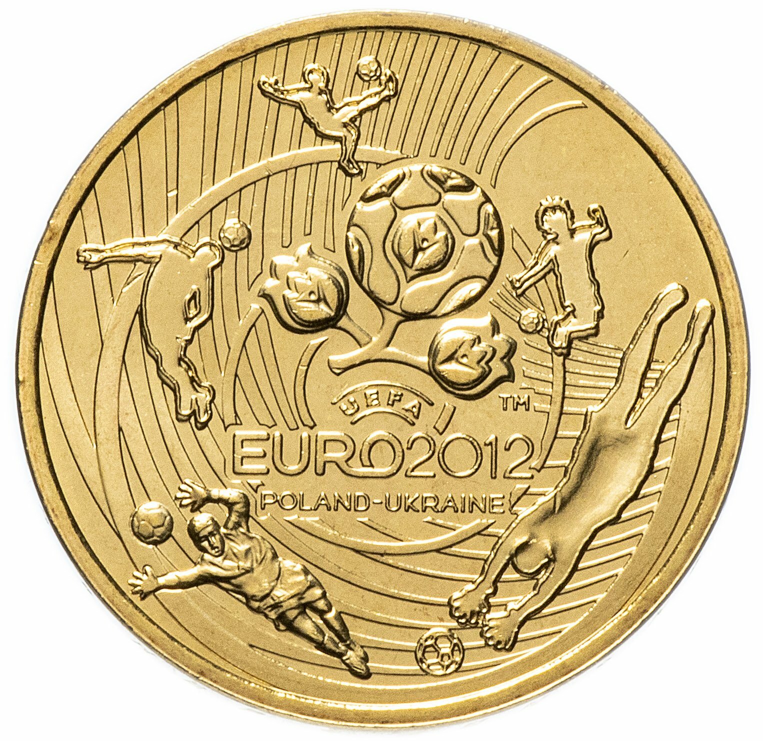 Польша 2 злотых 2012 "Чемпионат по футболу Евро 2012", Латунь, в сохранности UNC